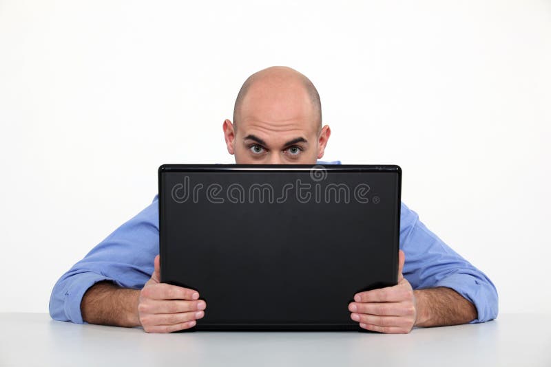 Man Inside Computer Tv Screen Stock Photo - Image of science, human ...