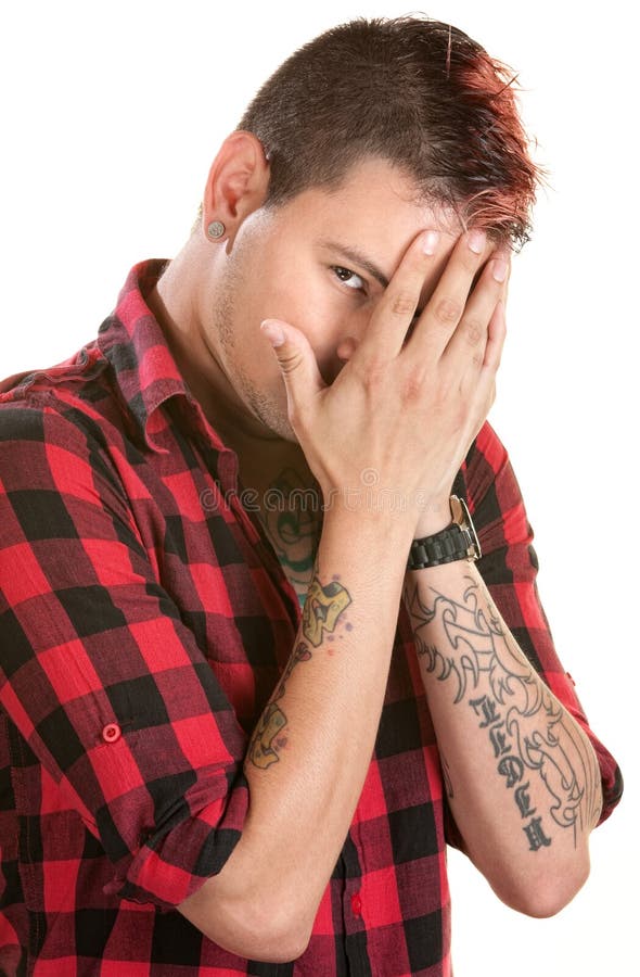 Man Hiding His Face stock image. Image of covering, attractive - 26033991