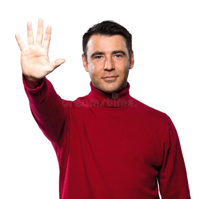Man high five gesture stock image. Image of looking, isolated - 23922463