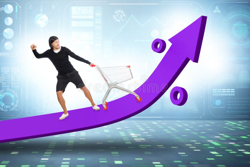 Man in High Grocery Inflation Concept Stock Photo - Image of ...