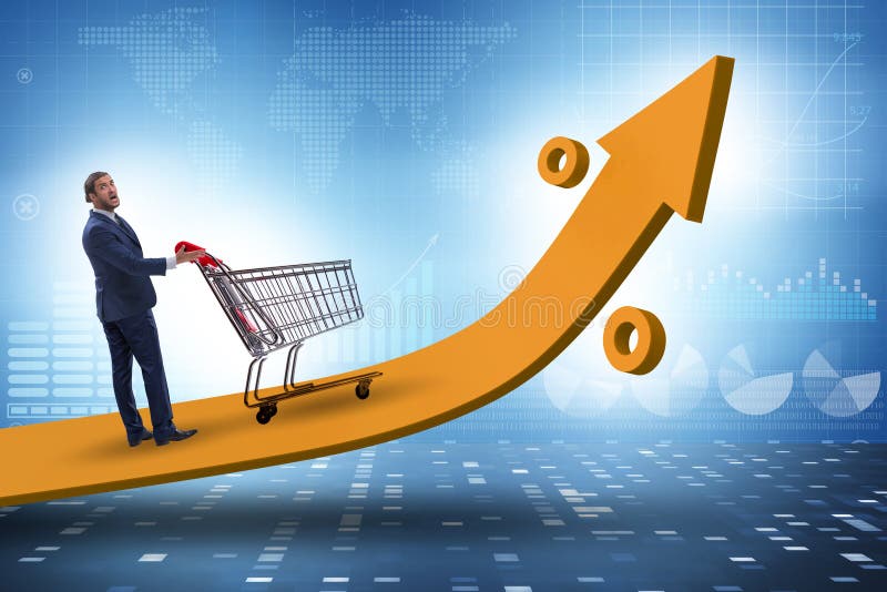 Man in High Grocery Inflation Concept Stock Photo - Image of sale ...