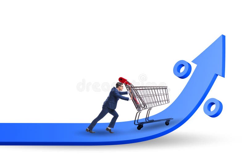 Man in High Grocery Inflation Concept Stock Image - Image of income ...