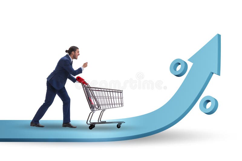 Man in High Grocery Inflation Concept Stock Image - Image of bargain ...