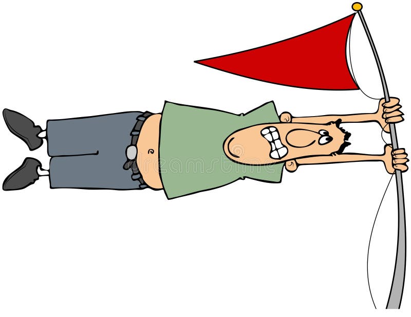 Man in a High Wind stock illustration. Illustration of cartoon - 21018404