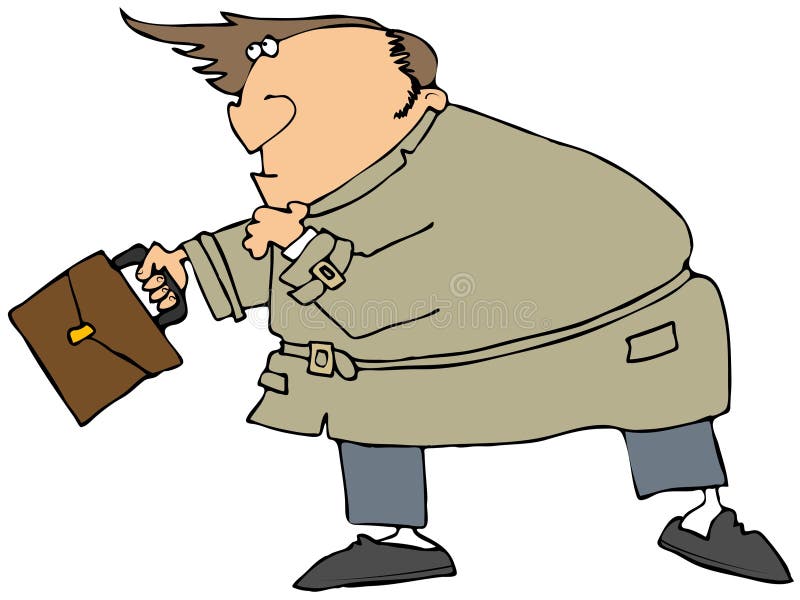 Man in a High Wind stock illustration. Illustration of gusty - 6093945