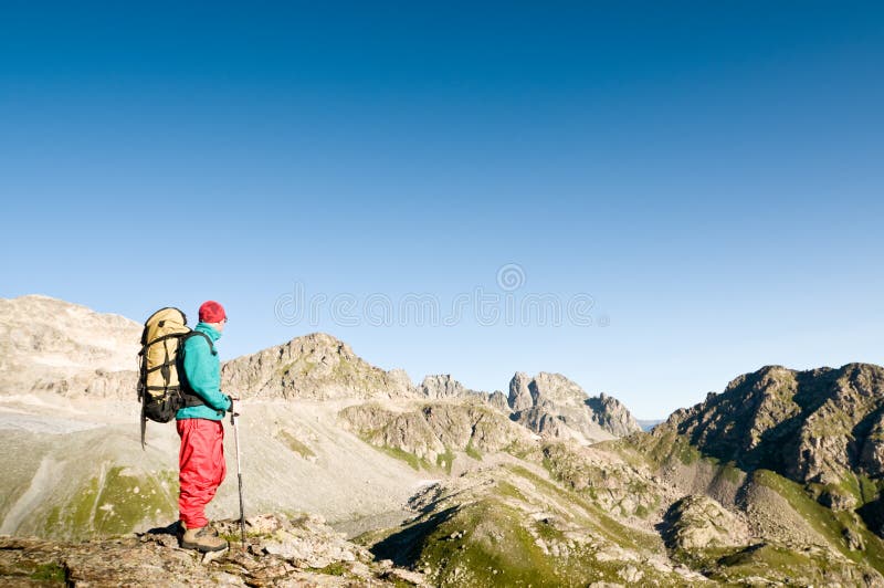Man hiking stock photo. Image of extreme, tourism, rock - 16439934
