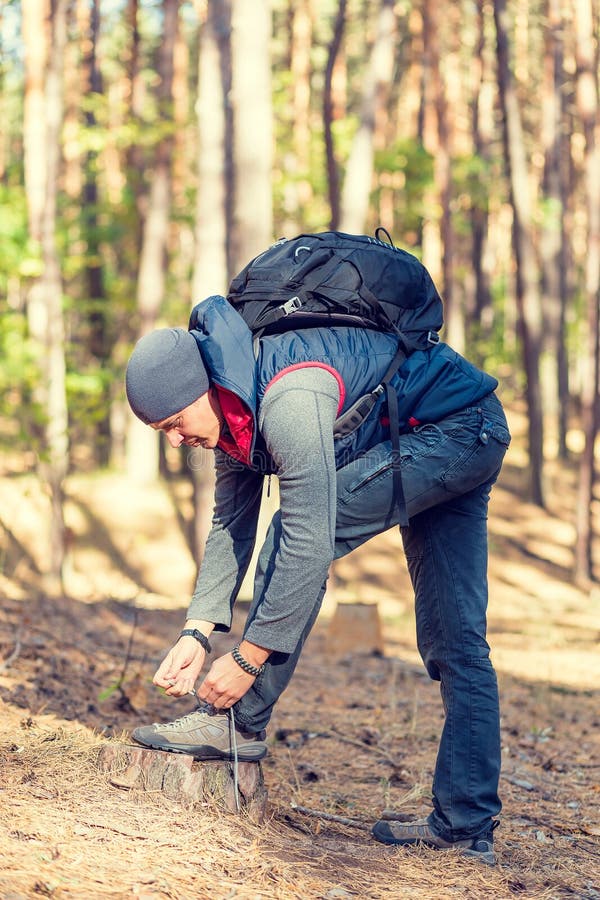 Man hiking stock image. Image of park, people, handsome - 60779959