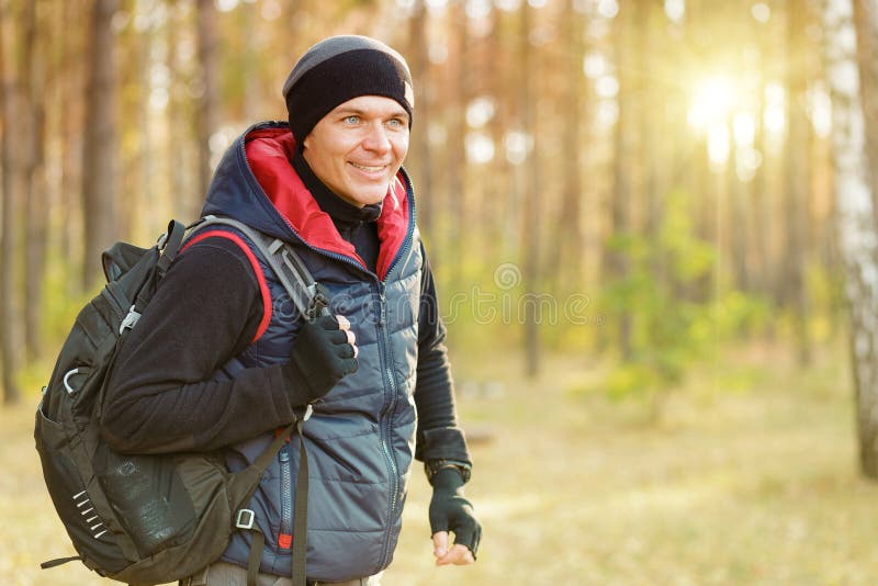 Man hiking stock photo. Image of people, caucasian, confident - 60899602