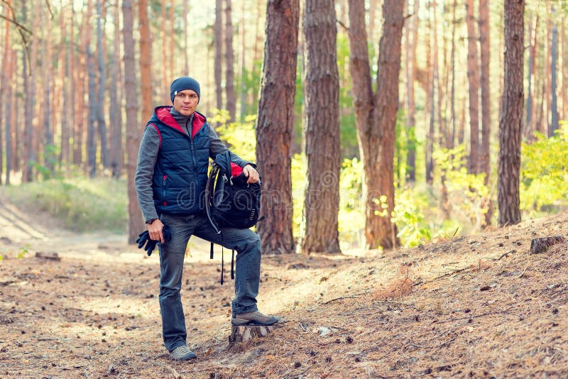 Man hiking stock photo. Image of outdoor, caucasian, nature - 60899838