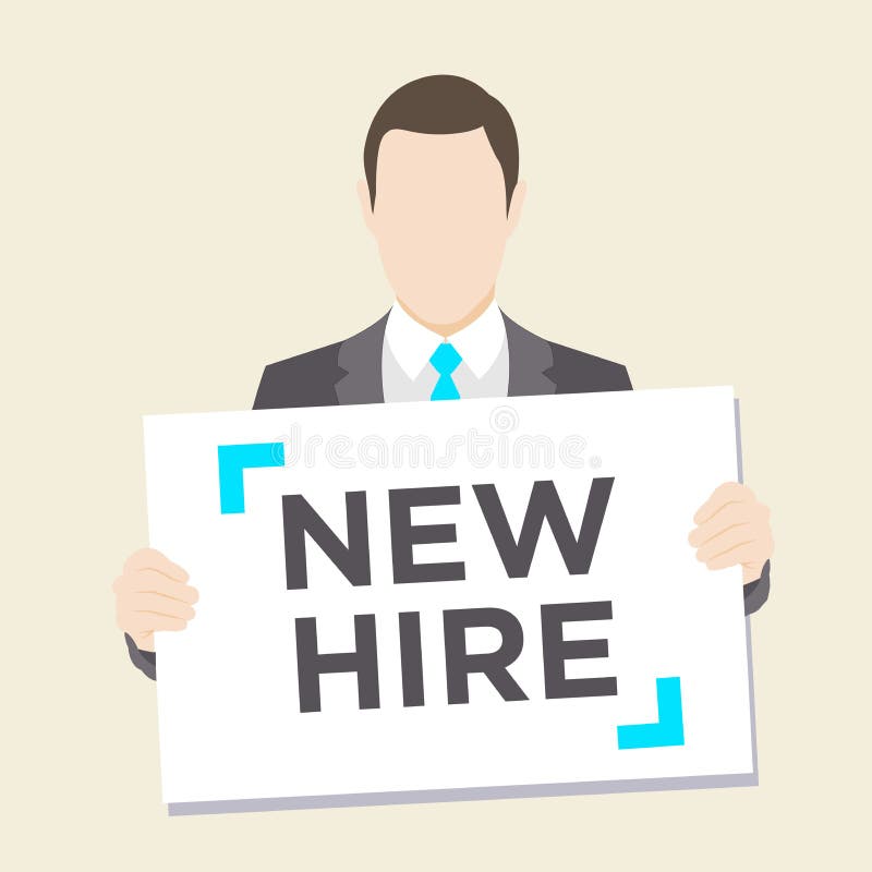 New Employee Holding Sign stock vector. Illustration of search - 78709639