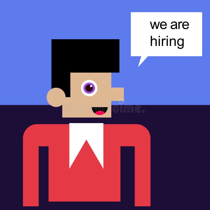 Man Hiring for Job Illustration Stock Illustration - Illustration of ...