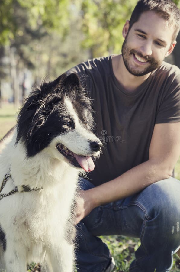 Man with his dog stock photo. Image of canine, doggy - 50897570