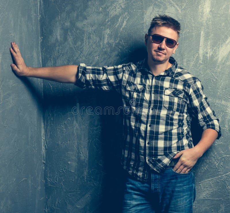Man His Hand Rest Against Wall Stock Photos - Free & Royalty-Free Stock ...