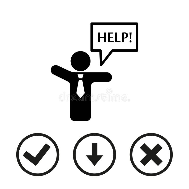 Man with His Hands Asks for Help Stock Vector - Illustration of search ...