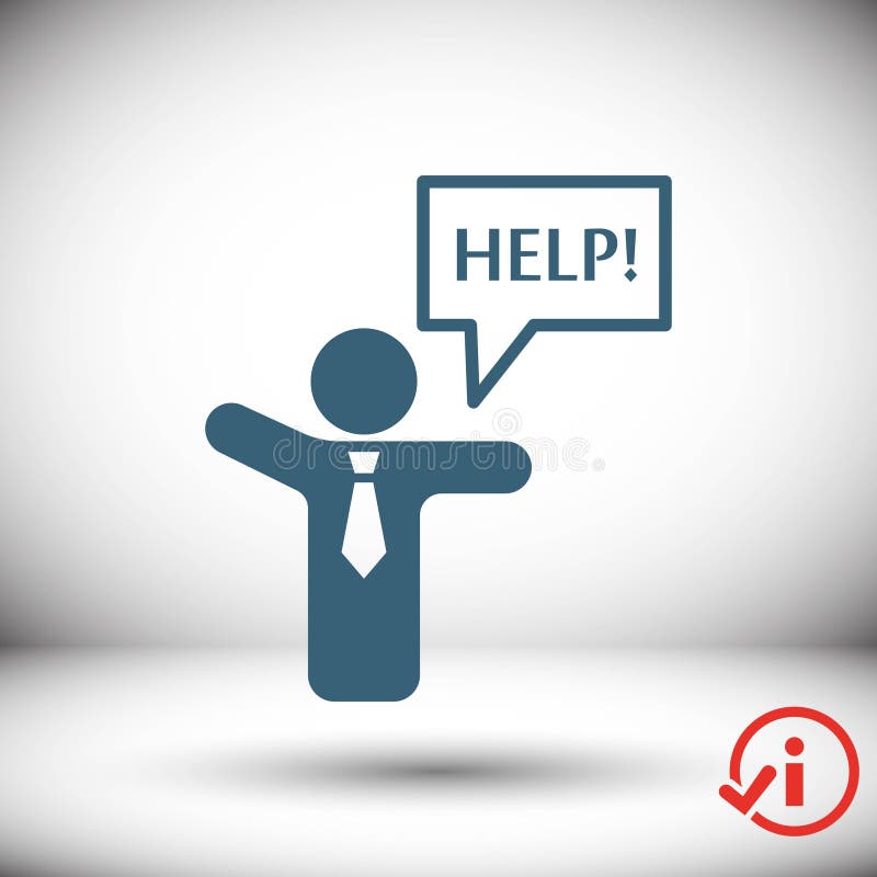 Man with His Hands Asks for Help Stock Vector - Illustration of male ...