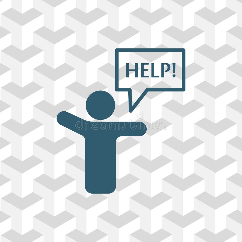 Man with His Hands Asks for Help Stock Vector - Illustration of search ...