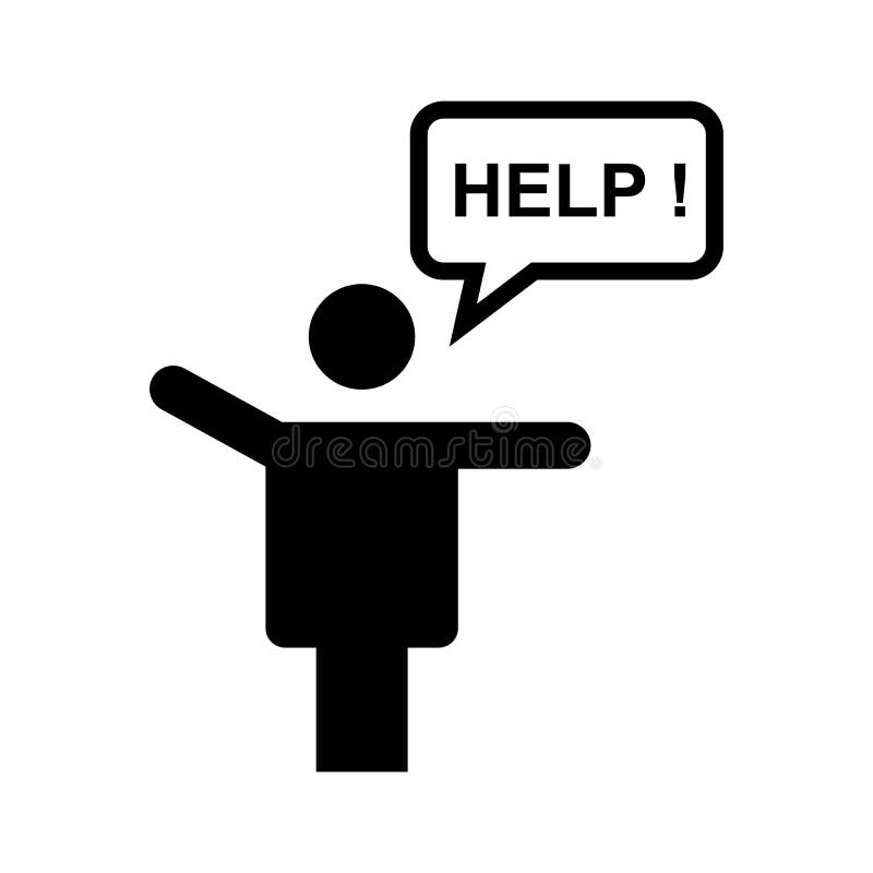 Man with His Hands Asks for Help Stock Vector - Illustration of search ...
