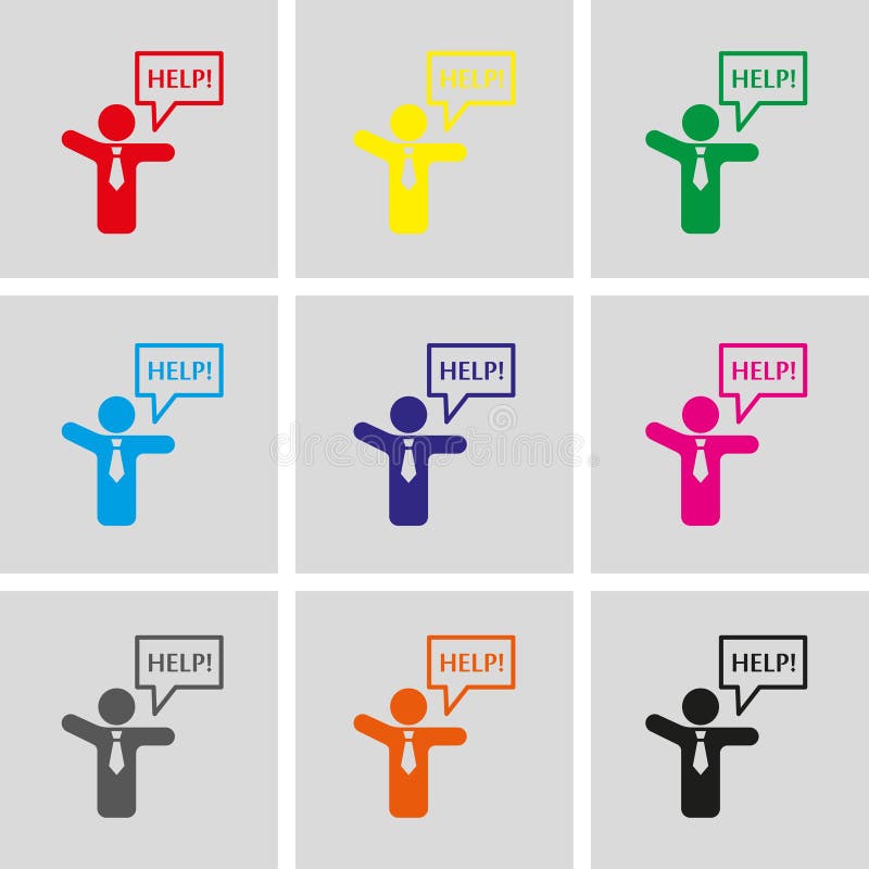 Man with His Hands Asks for Help Stock Vector - Illustration of male ...