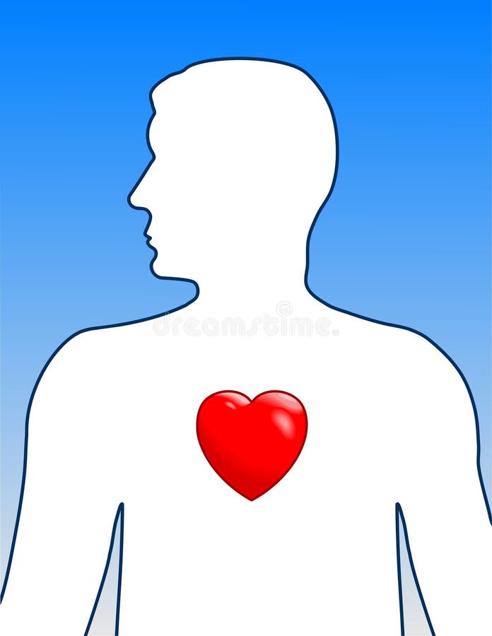 A Man and his heart stock vector. Illustration of love - 4491568