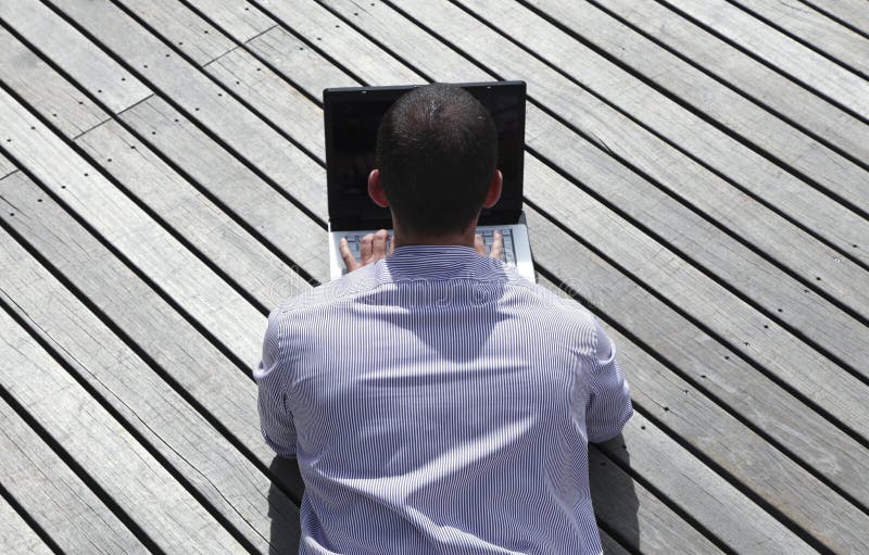 Man with his laptop stock image. Image of adult, notebook - 19067423