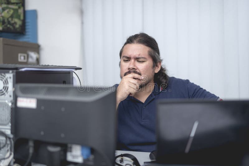 A Man in His Late 30s Working in the it Department. an it Manager at ...