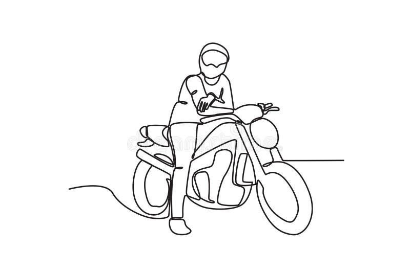 A man on his motorcycle stock vector. Illustration of motor - 294006143