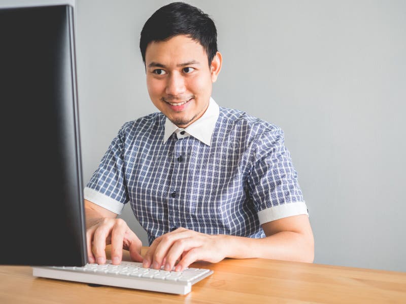 Man at his office desk. stock image. Image of person - 88955829
