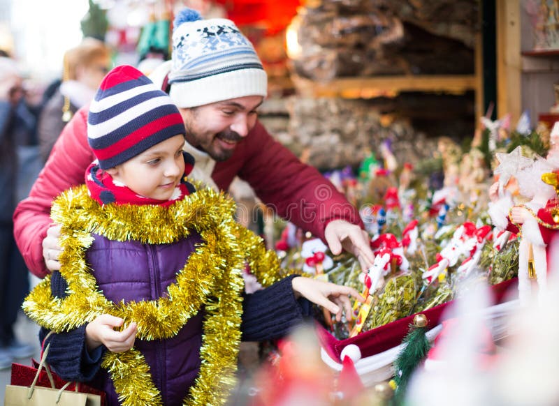 Man His Small Daughter Choosing Presents Stock Photos - Free & Royalty ...