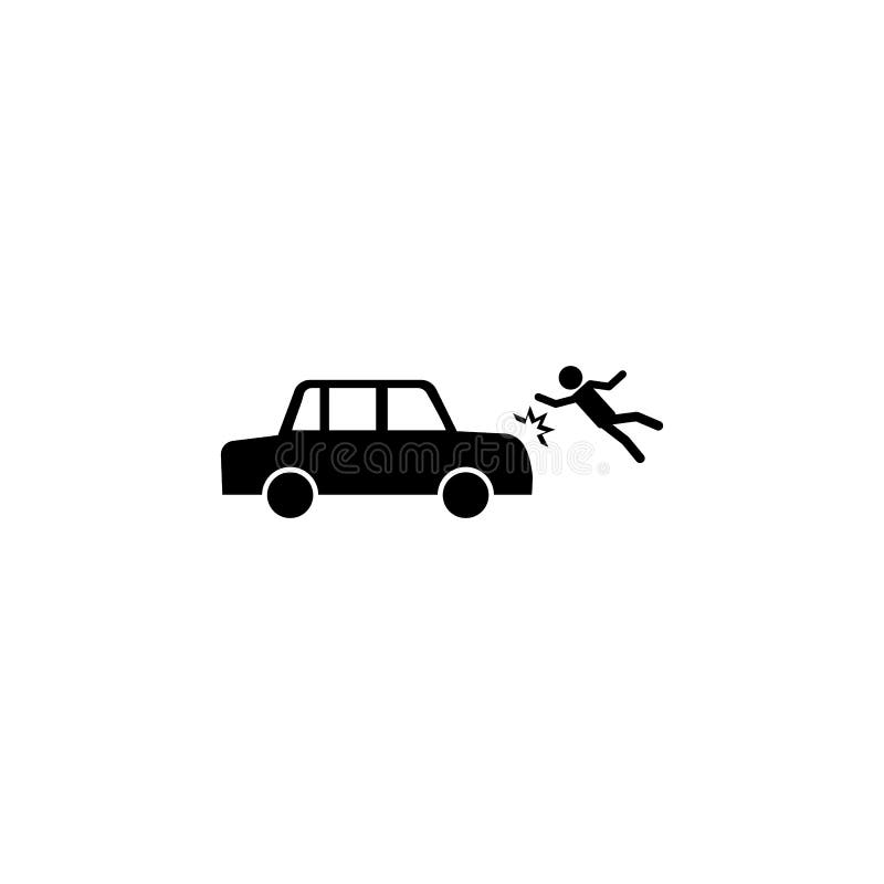 Man hit by a car icon stock vector. Illustration of crash - 105879489