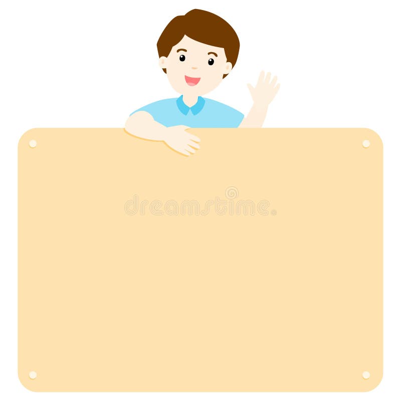 Man Hold Empty Board Cartoon Stock Vector - Illustration of banner ...