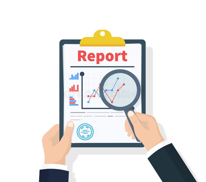 Man Hold in Hand Report with Statistical Data with Charts, Diagrams ...