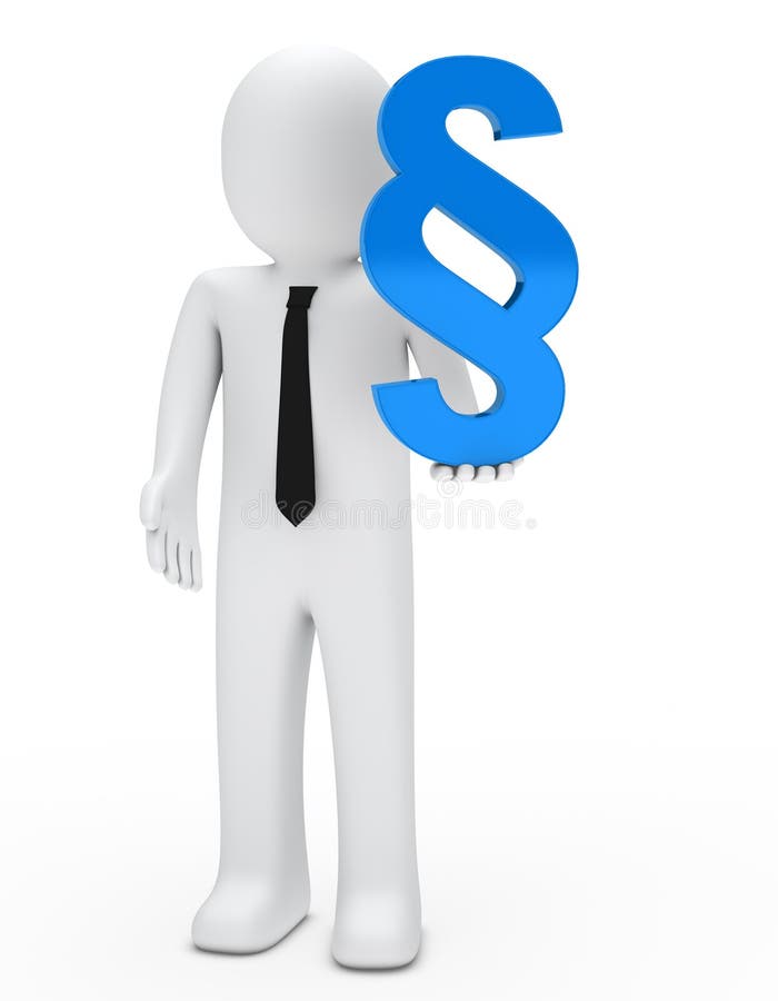 3d White Human - Red Paragraph Symbol Stock Illustration - Illustration ...