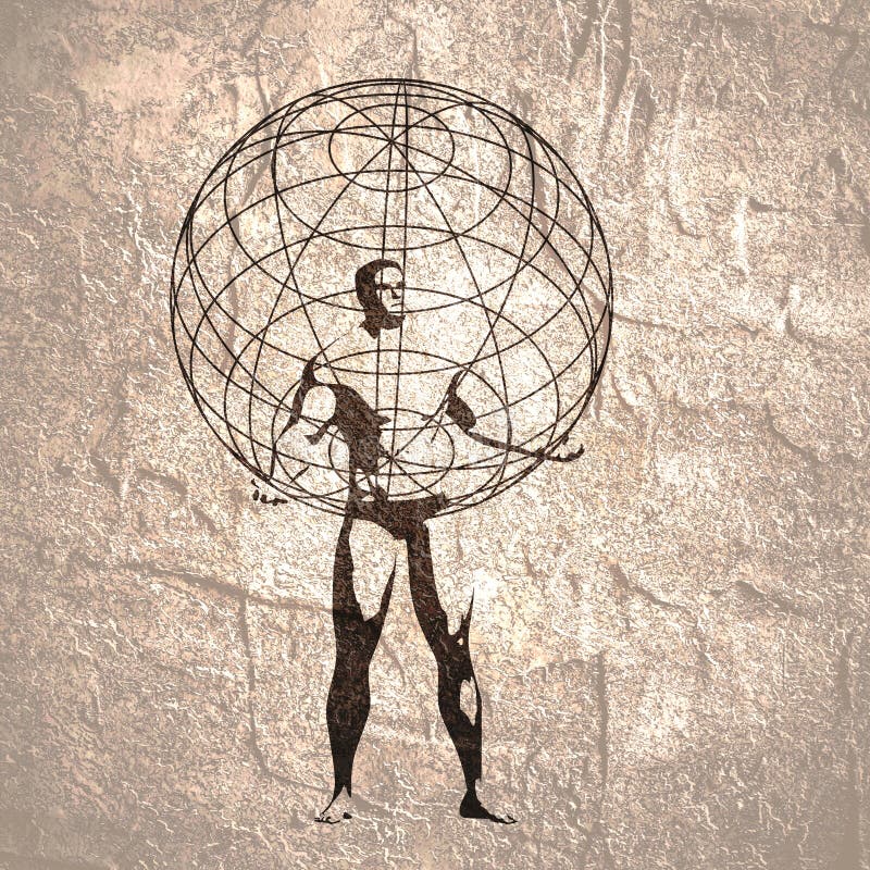 Man Holding Abstract Geometry Shape in His Hands Stock Illustration ...