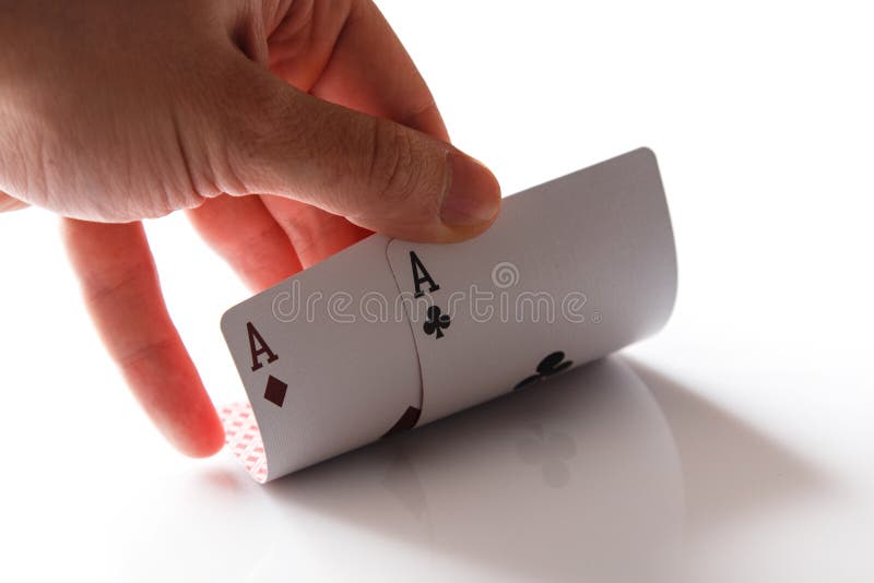 Man holding aces in hand stock photo. Image of leisure - 57778860