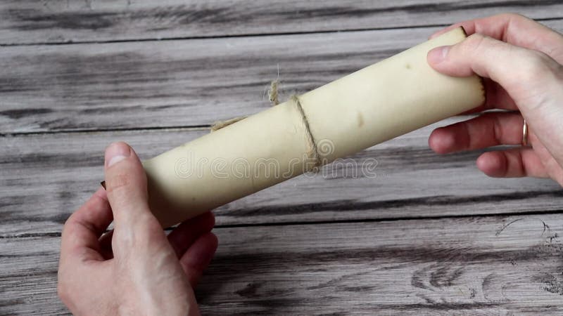 Ancient Scroll Library. Vintage Scrolls Stacked on a Pile Stock Video ...