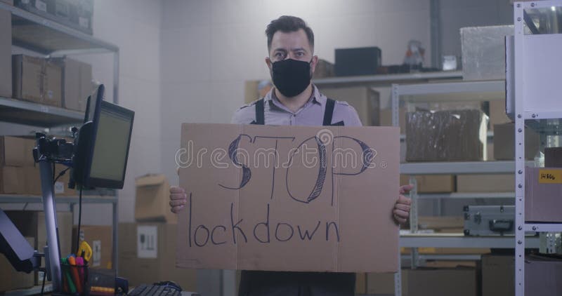 Man Holding Anti-lockdown Message Stock Image - Image of protest ...