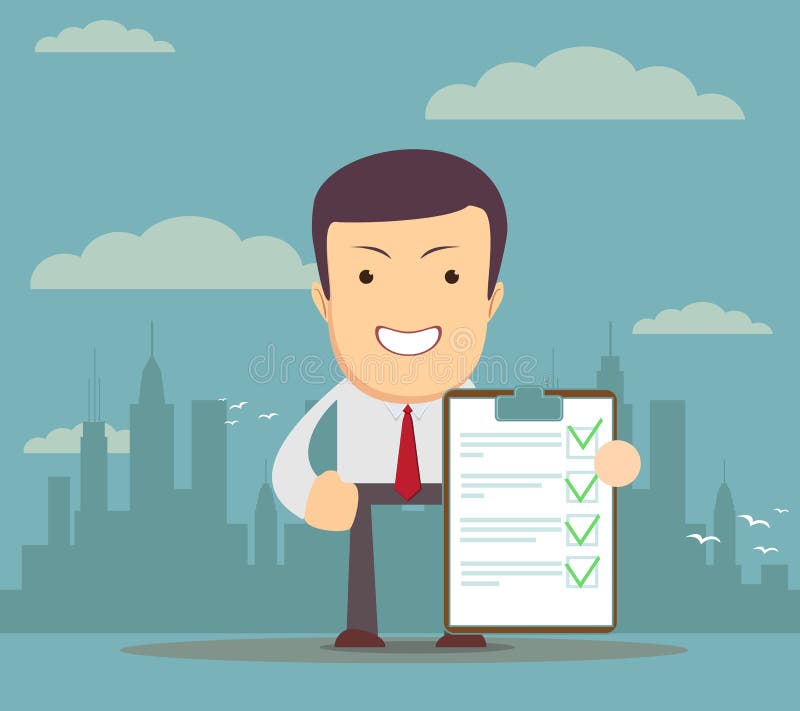 Man Holding a Approved Document Stock Vector - Illustration of choice ...