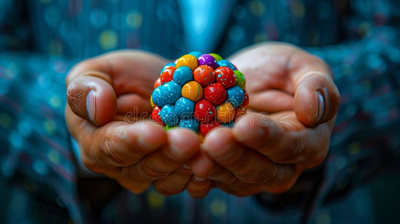 A Man Holding a Ball of Candy Stock Image - Image of food, hand: 317777473