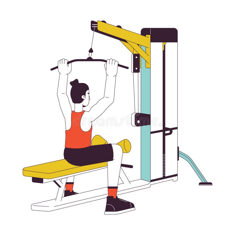 Lat Pulldown Machine Stock Illustrations – 134 Lat Pulldown Machine ...