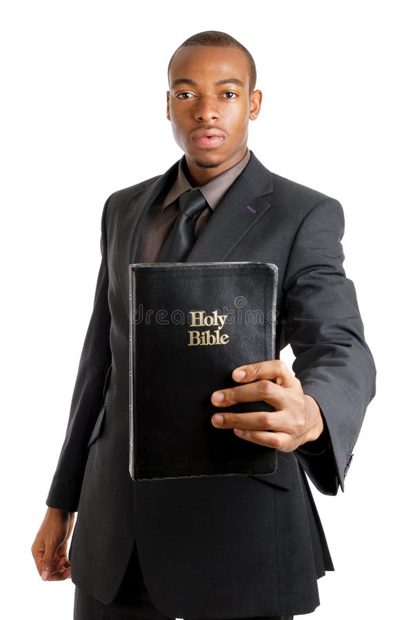 Man Holding a Bible Showing Commitment Stock Image - Image of ...