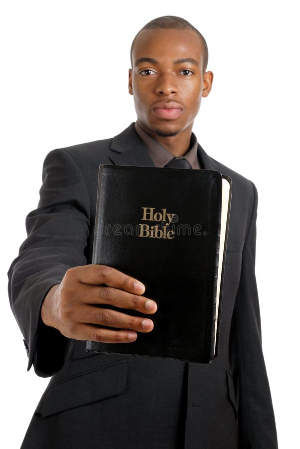 Man Holding a Bible Showing Commitment Stock Image - Image of firm ...
