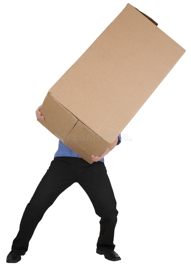 Man Holding Big Cardboard Box Stock Image - Image of people, pile: 8012515