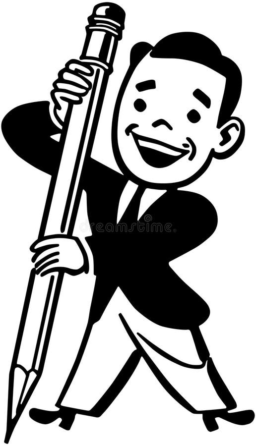 Man Holding Big Pencil Stock Illustrations – 357 Man Holding Big Pencil ...