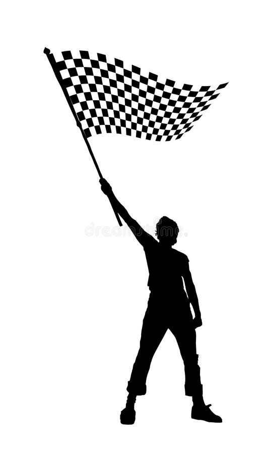 You Win Race & Get Checkered Flag at Finish Line Stock Vector ...