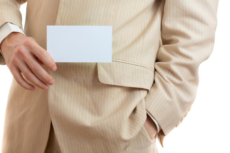 Man holding blank card stock photo. Image of male, message - 12021152