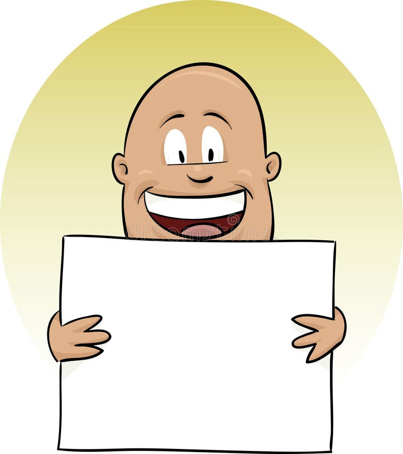 Man Holding Blank Sign stock illustration. Illustration of blank - 41885606