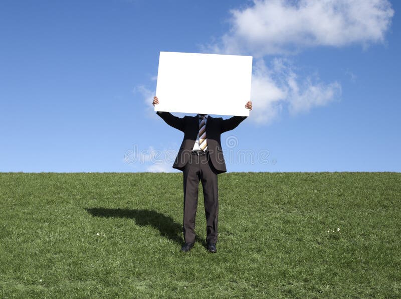 Man holding board stock photo. Image of green, business - 11523194