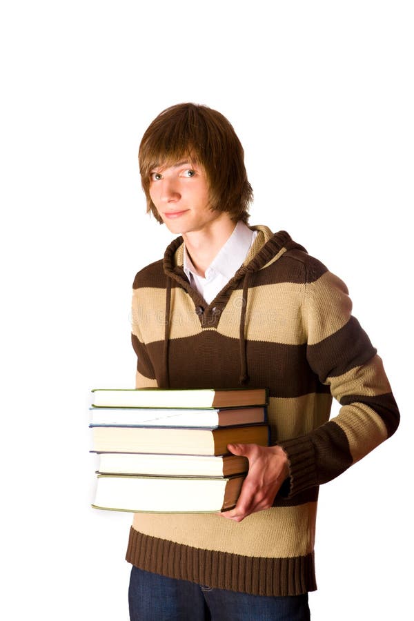 Man holding books stock photo. Image of lots, happiness - 7384368