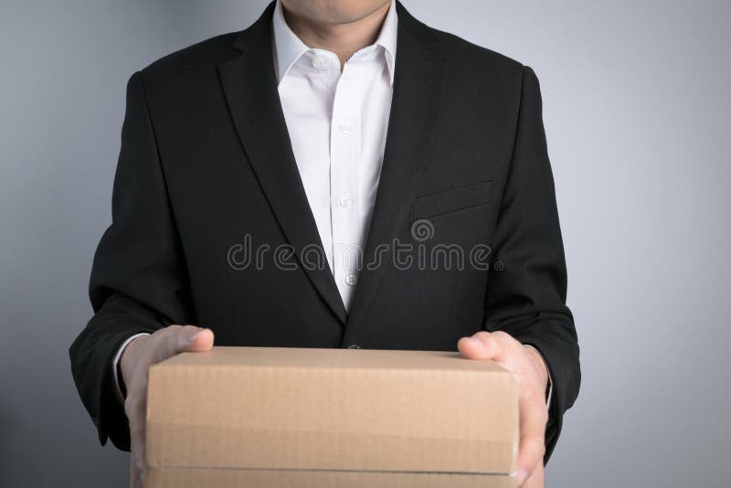 Man holding a box stock image. Image of package, service - 113779295