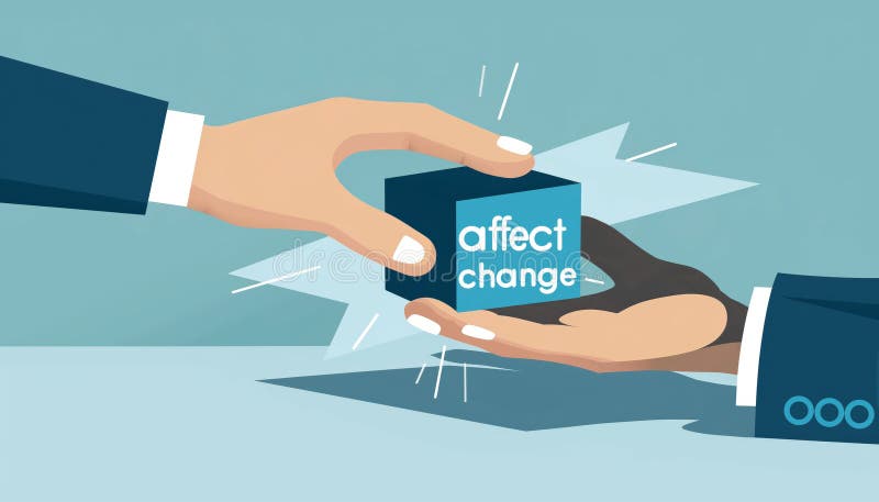 A Man is Holding a Box with the Word Affect Change Written on it ...